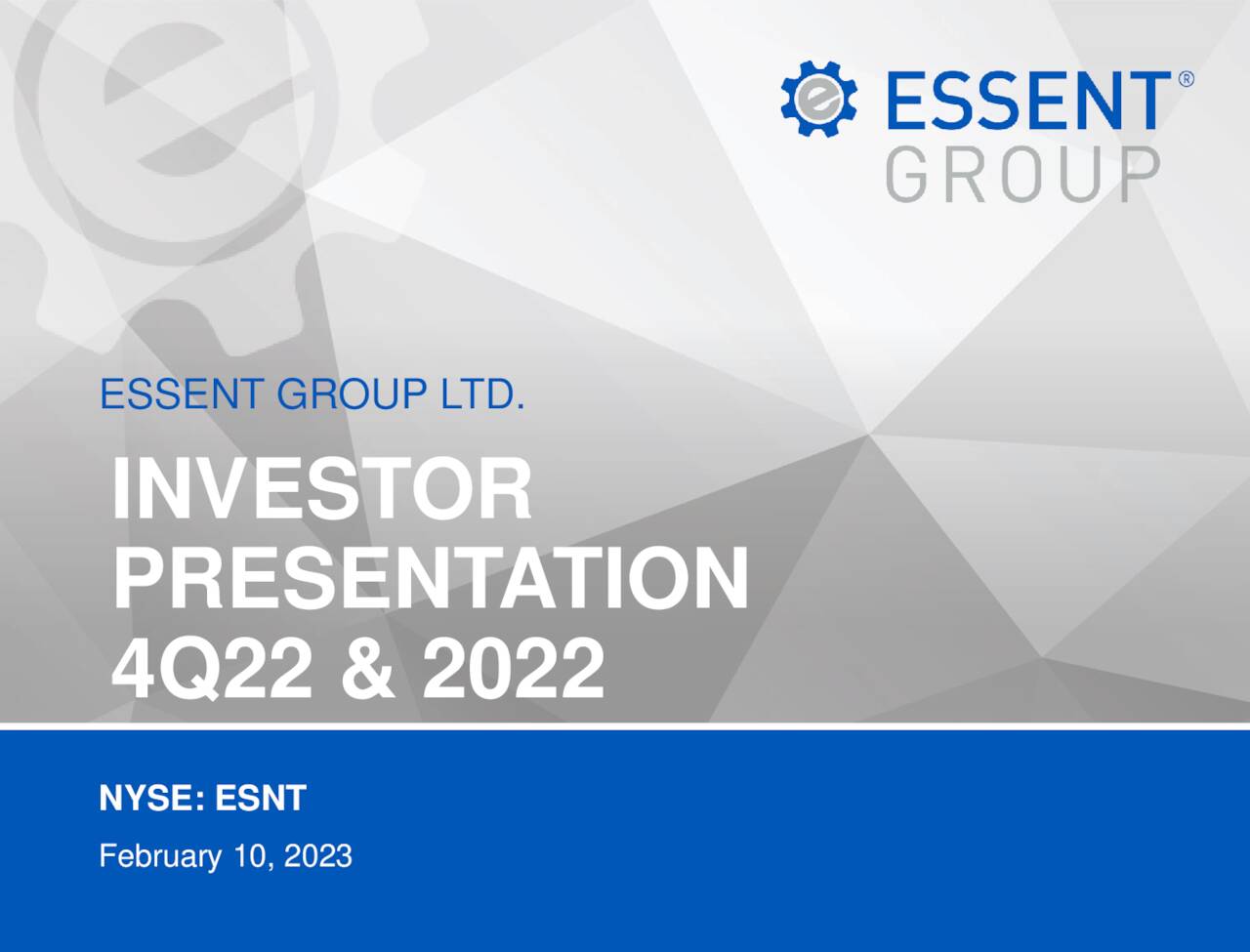 Essent Group Ltd. 2023 Q4 - Results - Earnings Call Presentation (NYSE ...