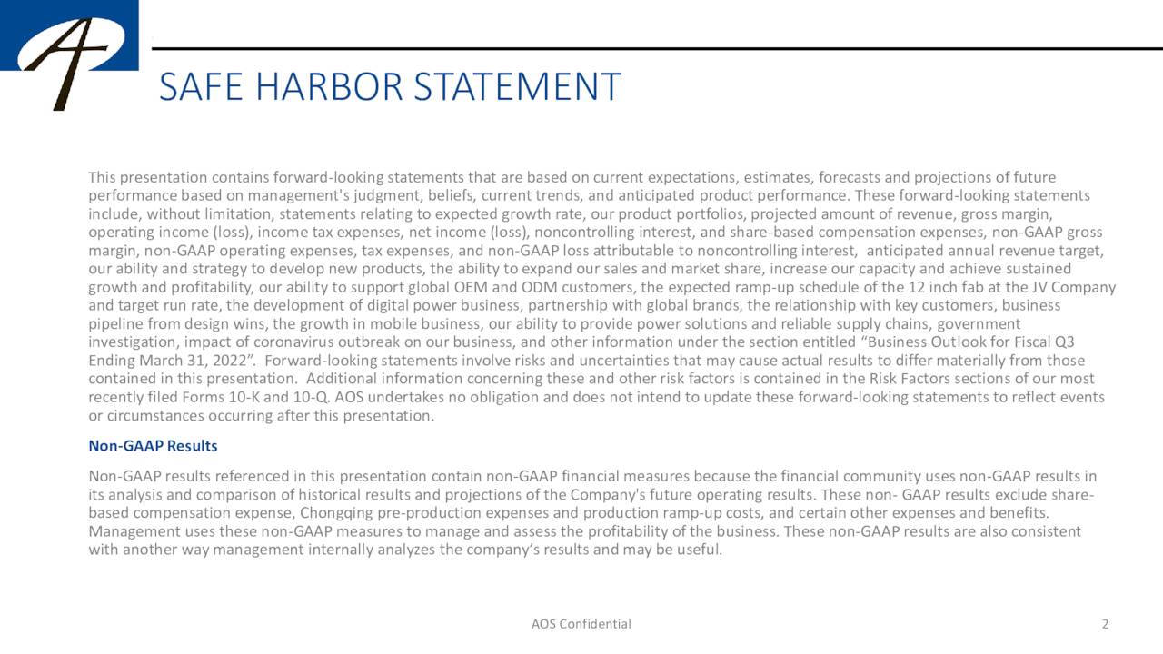 Alpha and Omega Semiconductor (AOSL) Investor Presentation - Slideshow ...