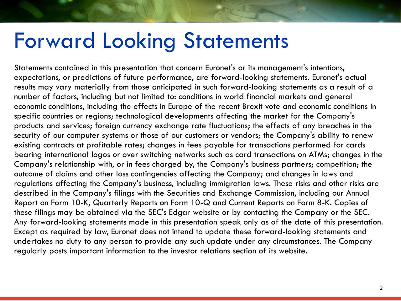 Euronet Worldwide, Inc. 2016 Q3 - Results - Earnings Call Slides (NASDAQ:EEFT) | Seeking Alpha