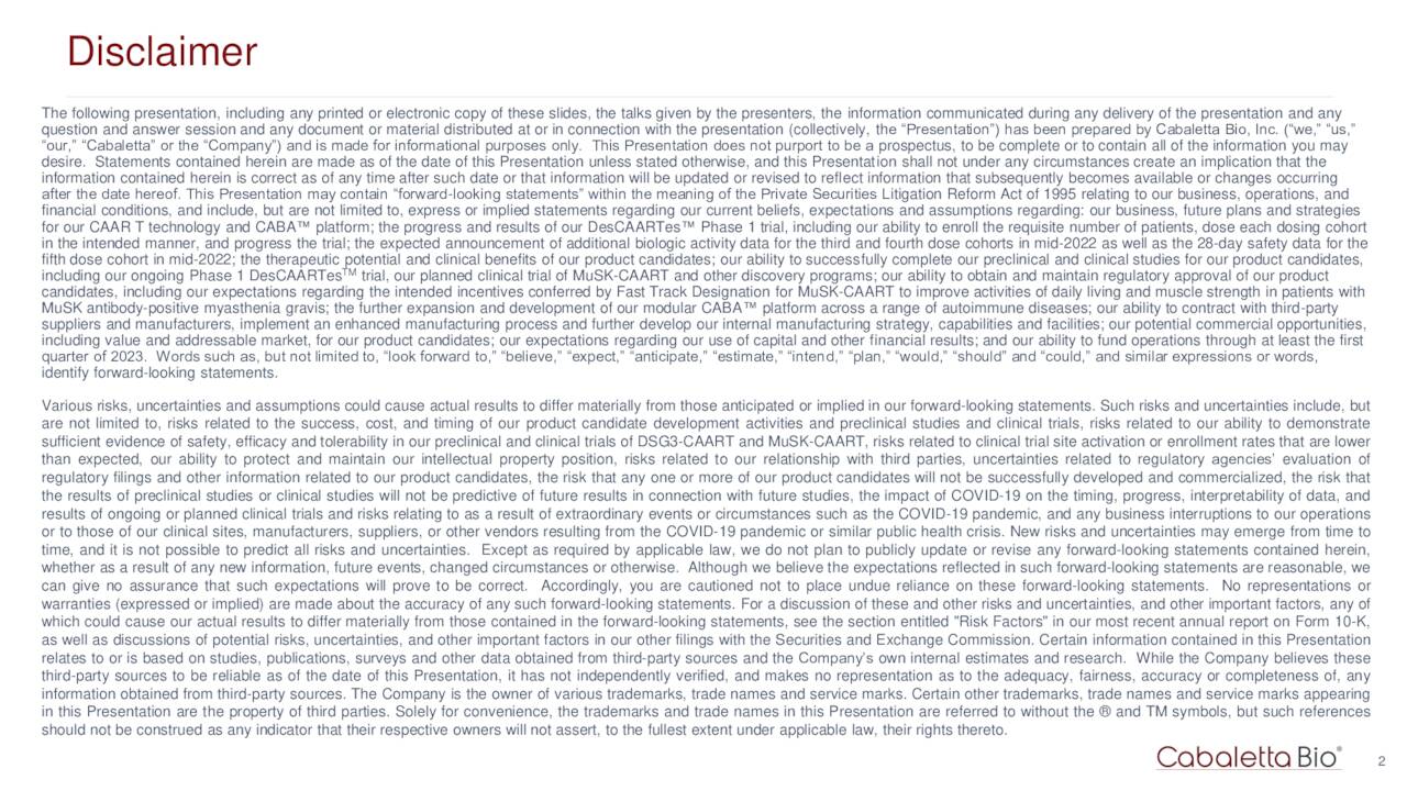 Cabaletta Bio (CABA) Investor Presentation - Slideshow (NASDAQ:CABA ...