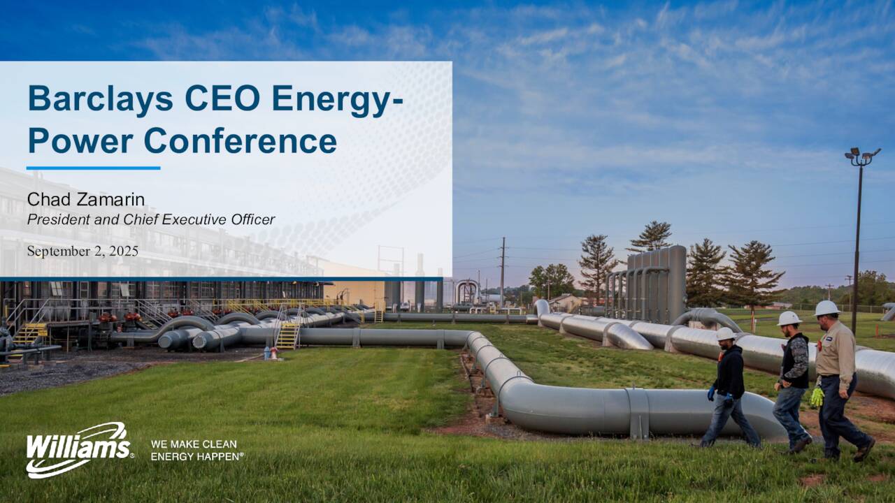The Williams Companies, Inc. (WMB) Presents at Barclays 39th Annual CEO ...