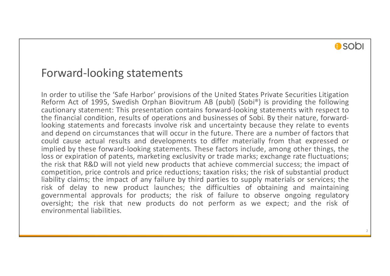 Swedish Orphan Biovitrum AB (publ) 2022 Q2 - Results - Earnings Call Presentation (OTCMKTS:BIOVF ...