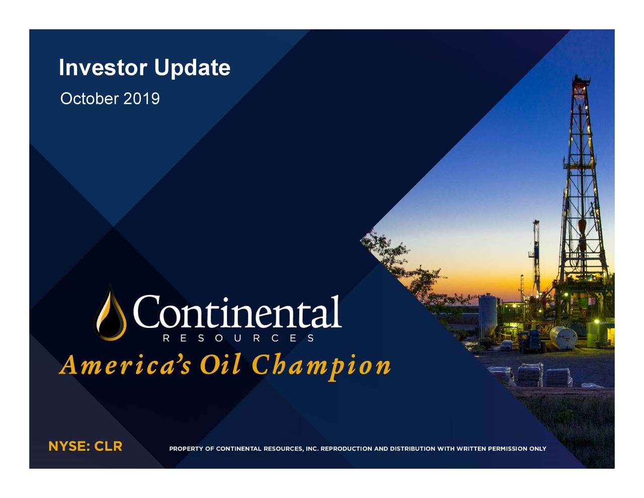 Continental Resources Inc 2019 Q3 Results Earnings Call
