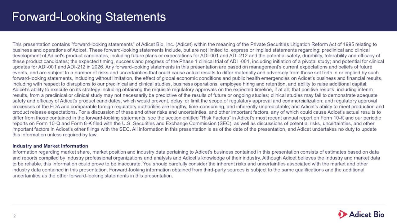 Adicet Bio, Inc. (ACET) Special Call - Slideshow (NASDAQ:ACET) 2025-10 ...