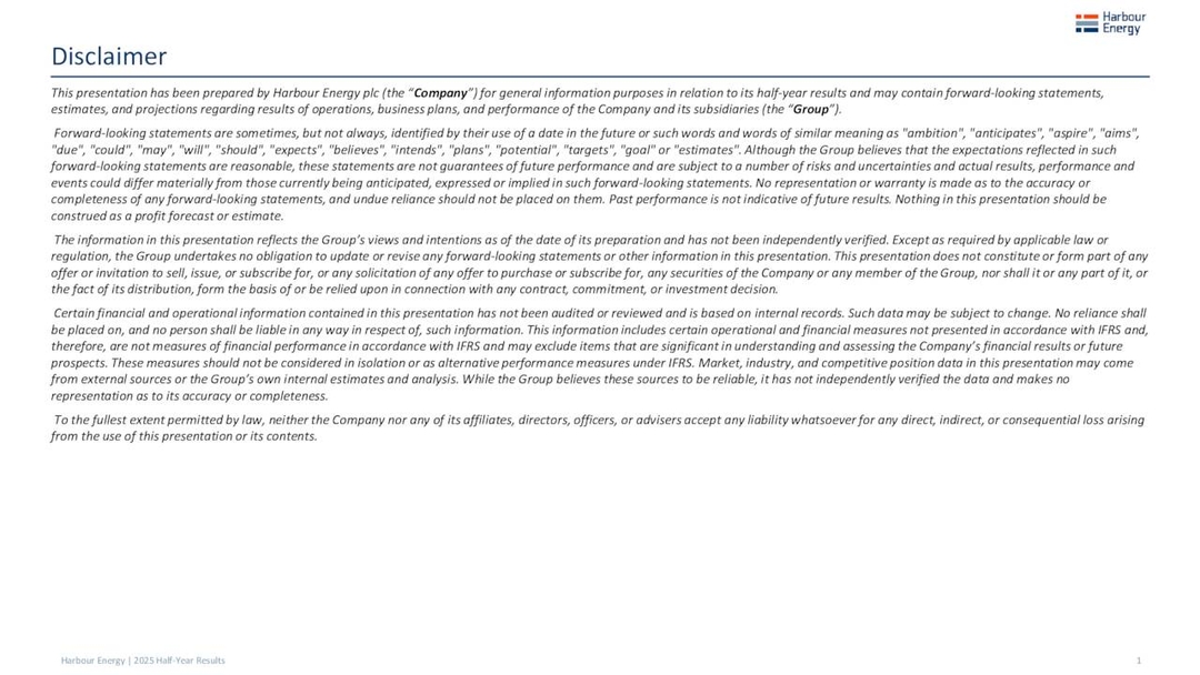 Harbour Energy plc 2025 Q2 - Results - Earnings Call Presentation ...