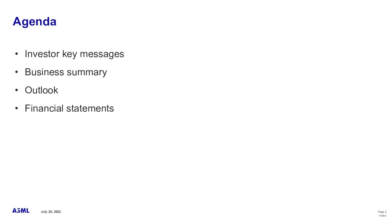 ASML Holding N.V. 2022 Q2 - Results - Earnings Call Presentation (NASDAQ:ASML) | Seeking Alpha