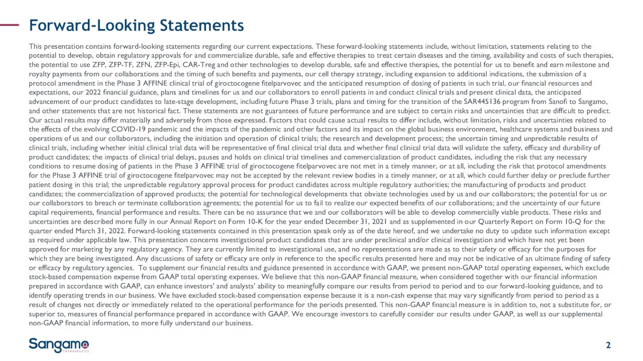 Sangamo Therapeutics (SGMO) Investor Presentation - Slideshow (NASDAQ ...