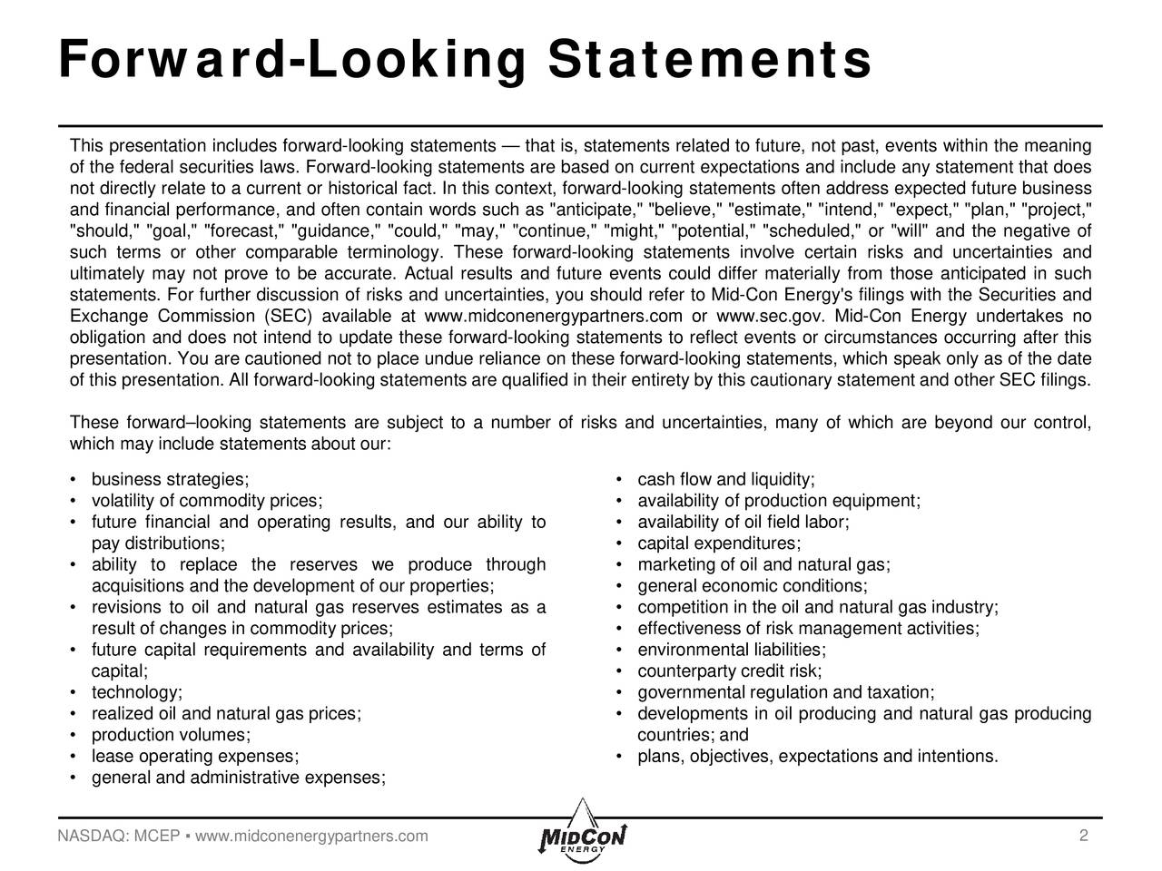 Mid-Con Energy Partners, LP 2018 Q4 - Results - Earnings Call Slides ...