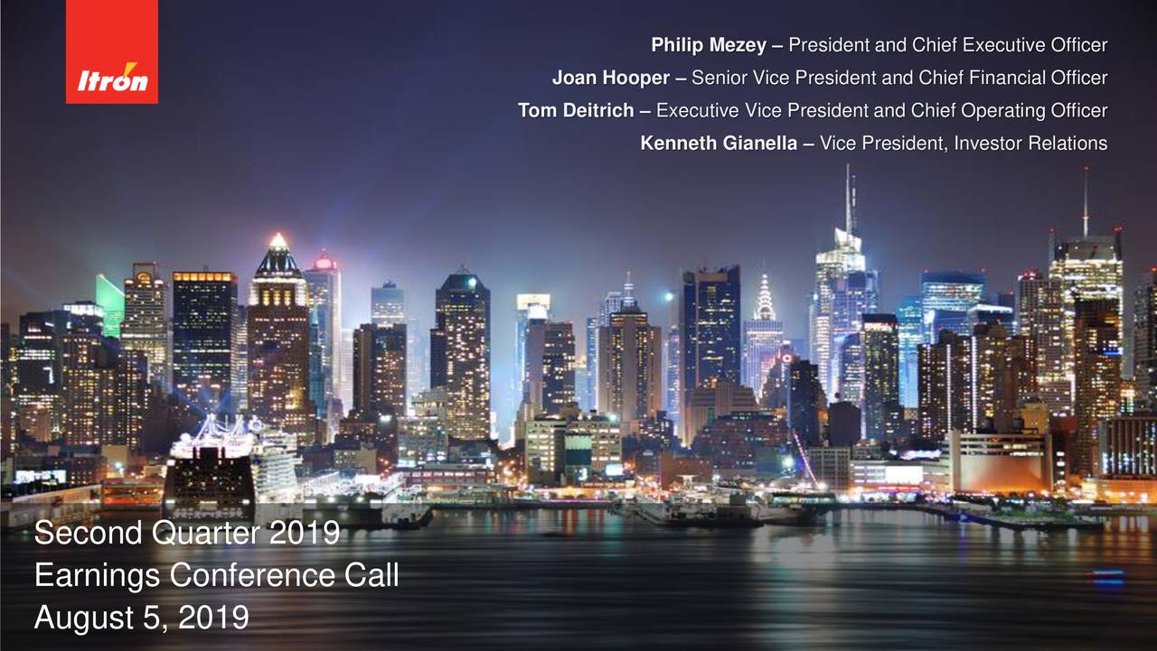 Itron, Inc. 2019 Q2 - Results - Earnings Call Slides (NASDAQ:ITRI) | Seeking Alpha