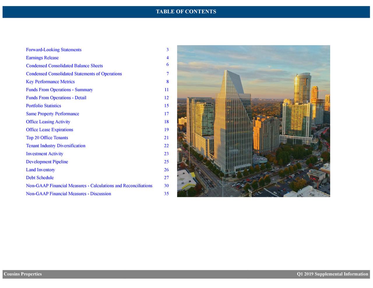 Cousins Properties Incorporated 2019 Q1 - Results - Earnings Call Slides (NYSE:CUZ) | Seeking Alpha