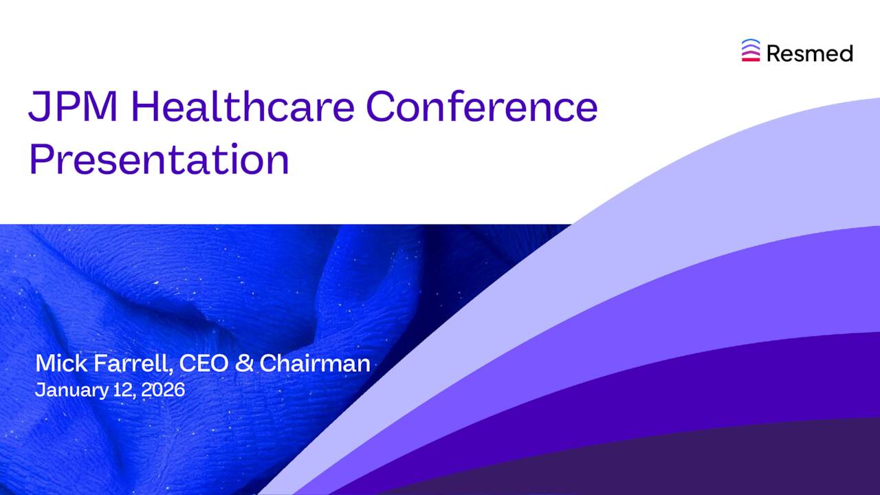 44th Annual J.P. Morgan Healthcare Conference (NYSE:RMD) 2026-01-12 ...