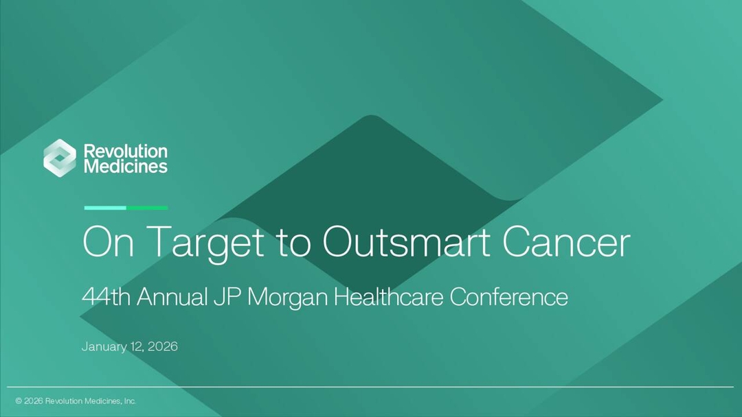 Revolution Medicines, Inc. (RVMD) Presents at 44th Annual J.P. Morgan ...