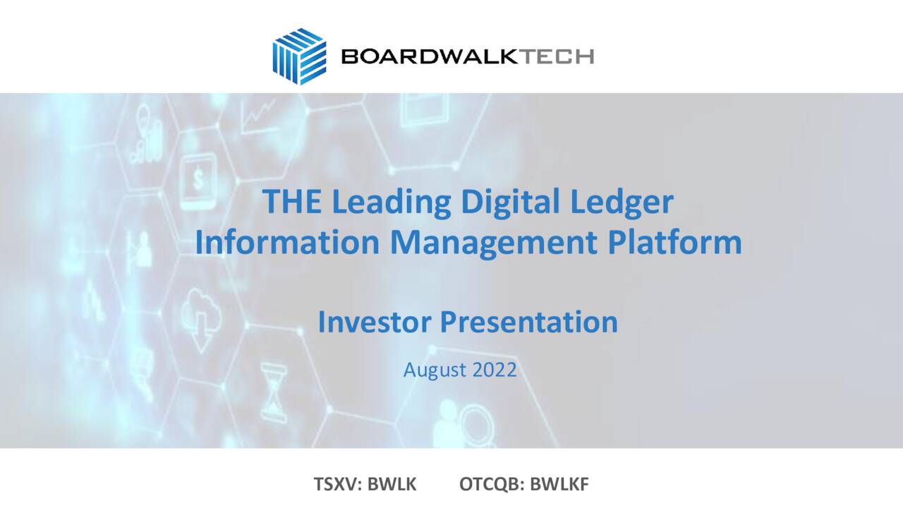 Boardwalktech Software Corp. 2022 Q2 - Results - Earnings Call Presentation (OTCMKTS:BWLKF ...