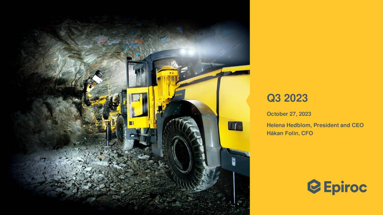 Epiroc AB (publ) 2023 Q3 - Results - Earnings Call Presentation (OTCMKTS:EPOAY) | Seeking Alpha