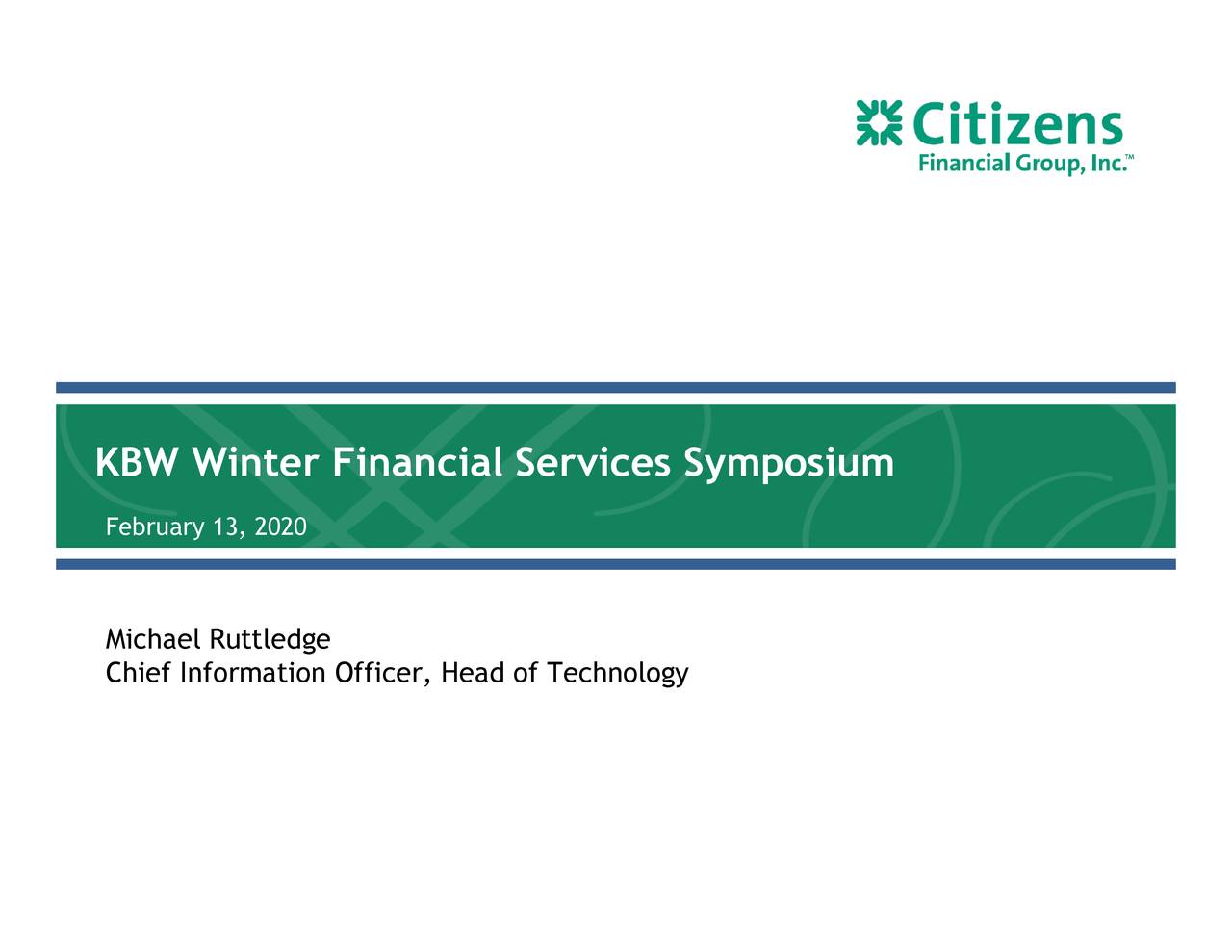 Citizens Financial (CFG) Presents At KBW Winter Financial Services ...