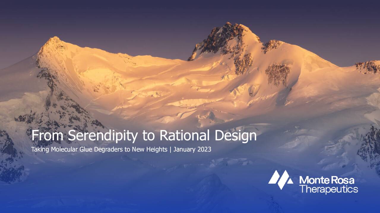 Monte Rosa Therapeutics (GLUE) Investor Presentation - Slideshow ...